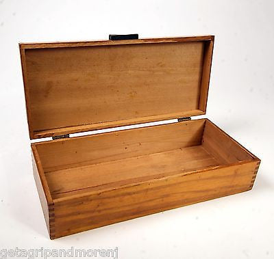 LOVELY WOODEN BOX w/ Finger Joints Trinket Jewelry Letter Storage Box ...