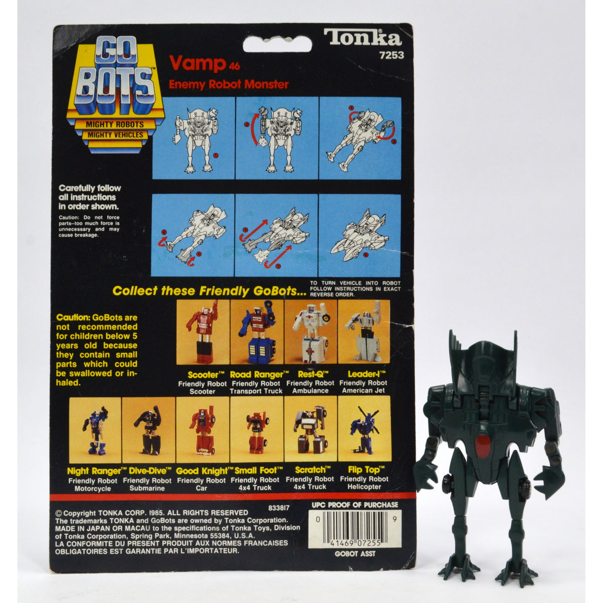 Vintage TONKA GOBOTS "VAMP" No. 46 Enemy ROBOT MONSTER w/ ORIGINAL CAR ...