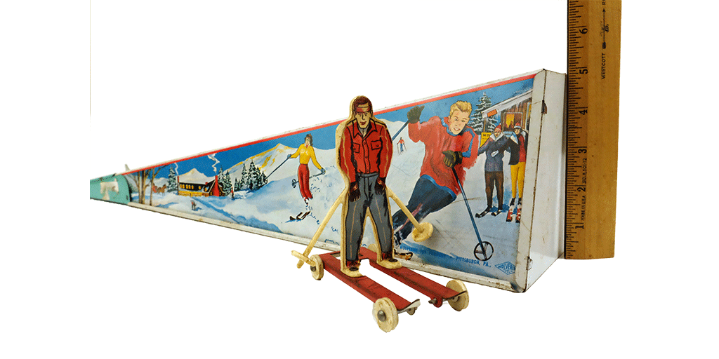 Wolverine Toy Company Tin Litho Ski Jumper & Ramp Pittsburgh Metal Vin ...