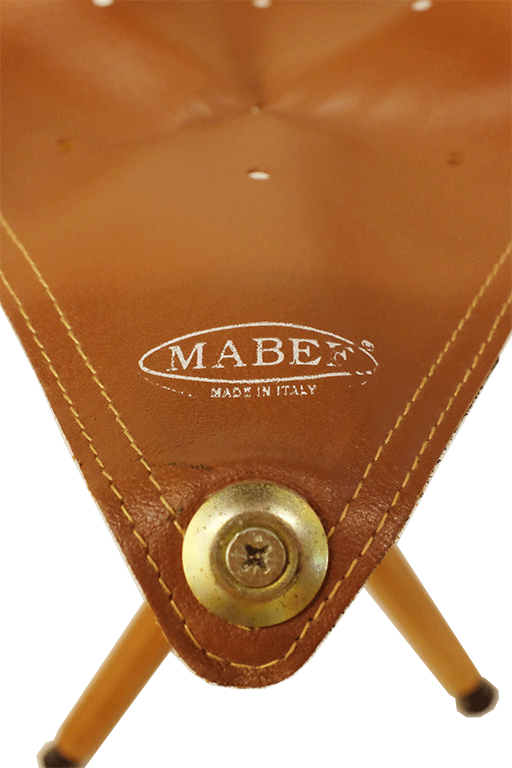 Mabef Camp Stool 20” Oak Legs & Genuine Leather Seat Made in Italy ...