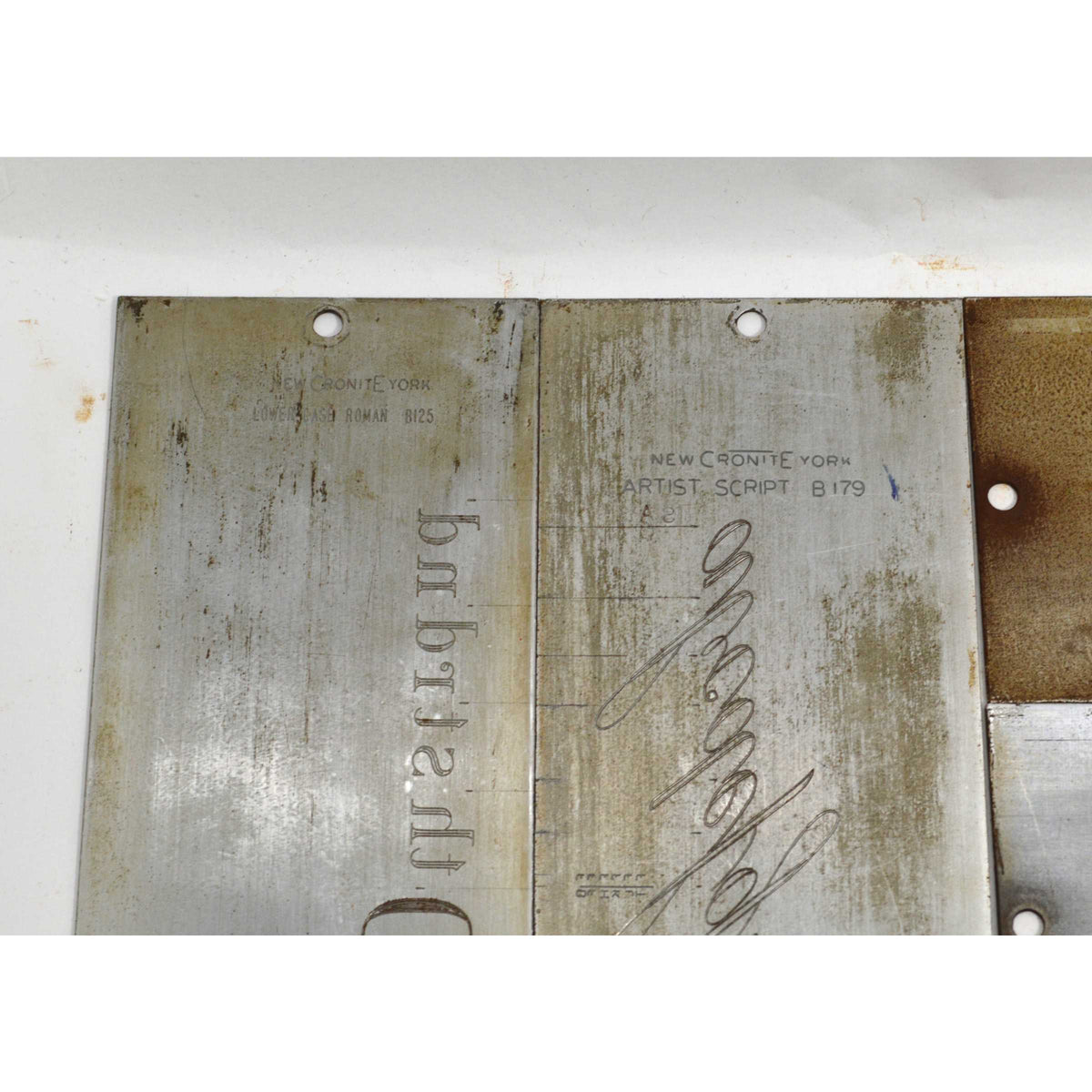 Antique CRONITE ENGRAVING FONT PLATE Lot of 10; ENGRAVER / PANTOGRAPH ...