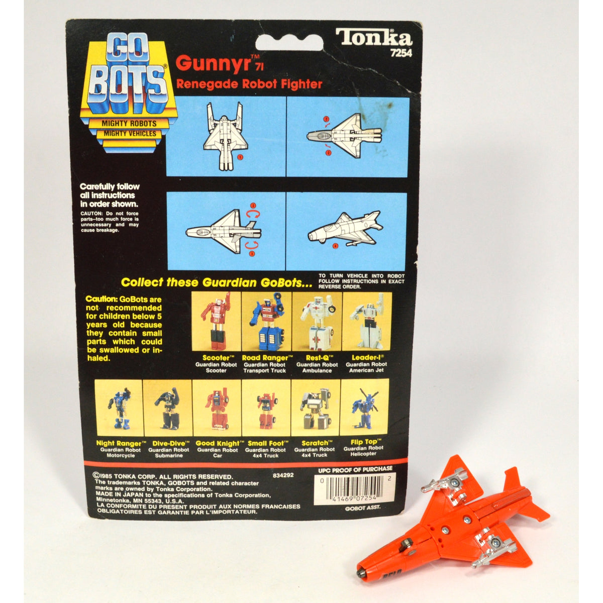 Vintage TONKA GOBOTS "GUNNYR" #71 Renegade Robot JET FIGHTER PLANE w ...