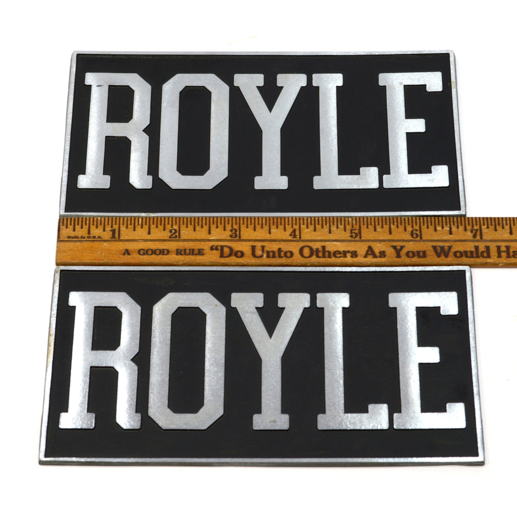 Vintage MACHINIST NAMEPLATE Lot; 2 ROYLE LOGO TAGS Paterson/Oakland NJ ...