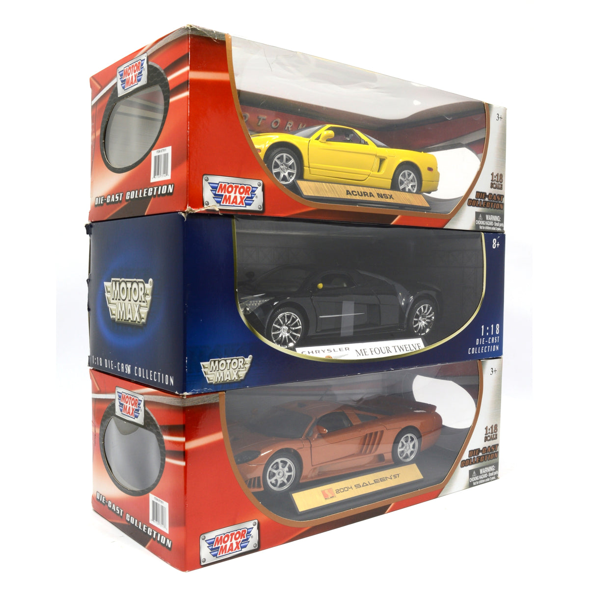 Lot of 3! MOTOR MAX DIECAST CARS 1:18 Scale ACURA NSX Me Four Twelve ...