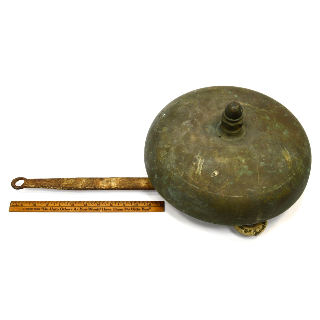 Vintage BOXING RING BELL Huge, 13" BRASS & IRON Wood Mounted *NEEDS NE ...