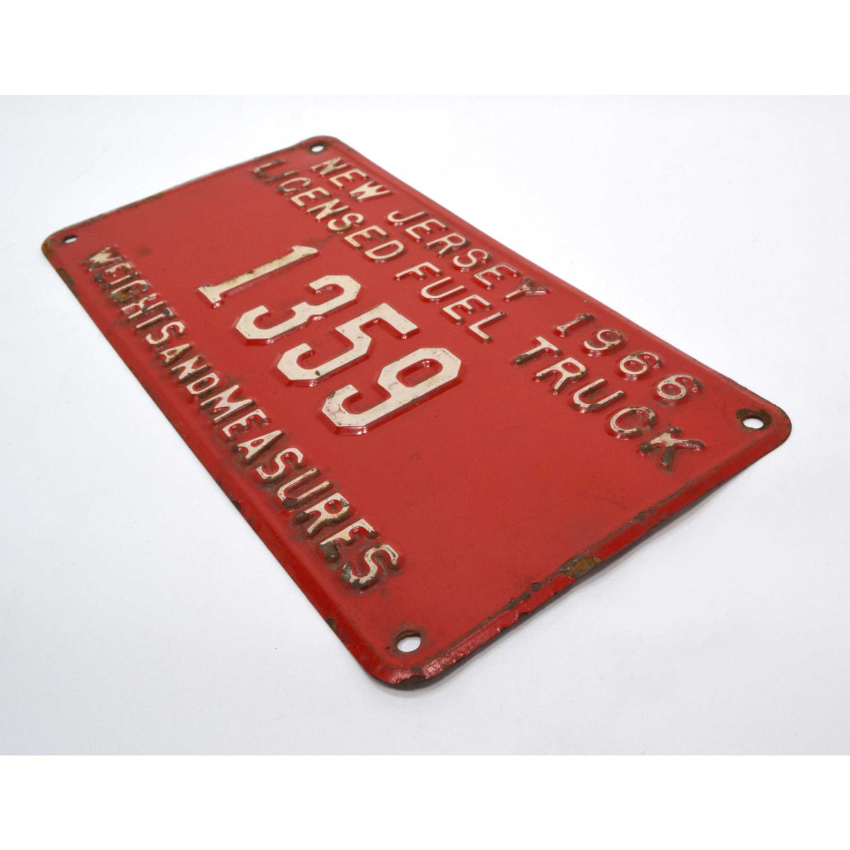 Vintage 1966 "COAL TRUCK" N.J LICENSE PLATE No. 1359 "WEIGHTS AND MEAS ...