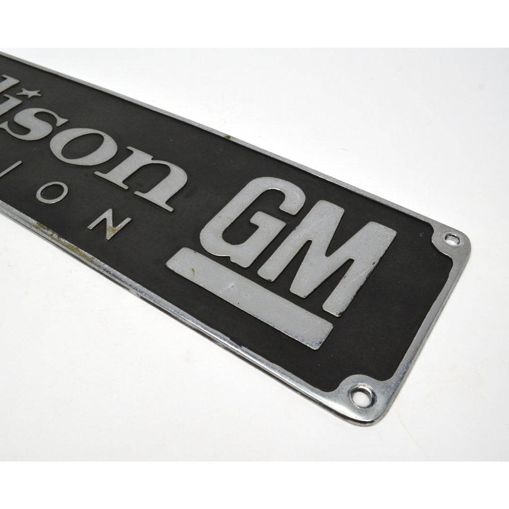 Vintage "ALLISON DIVISION GM" METAL SIGN General Motors GENERATOR NAME ...