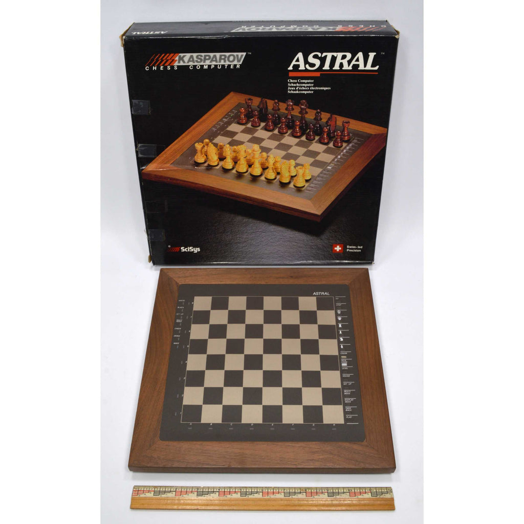 Vintage KASPAROV CHESS COMPUTER #410 Electronic WOOD BOARD Astral, 198 ...