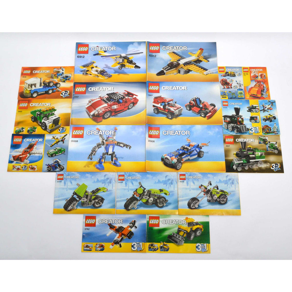 Pre-Owned LEGO BOOKLET LOT of 17 "CREATOR" Booklets INSTRUCTION MANUAL ...