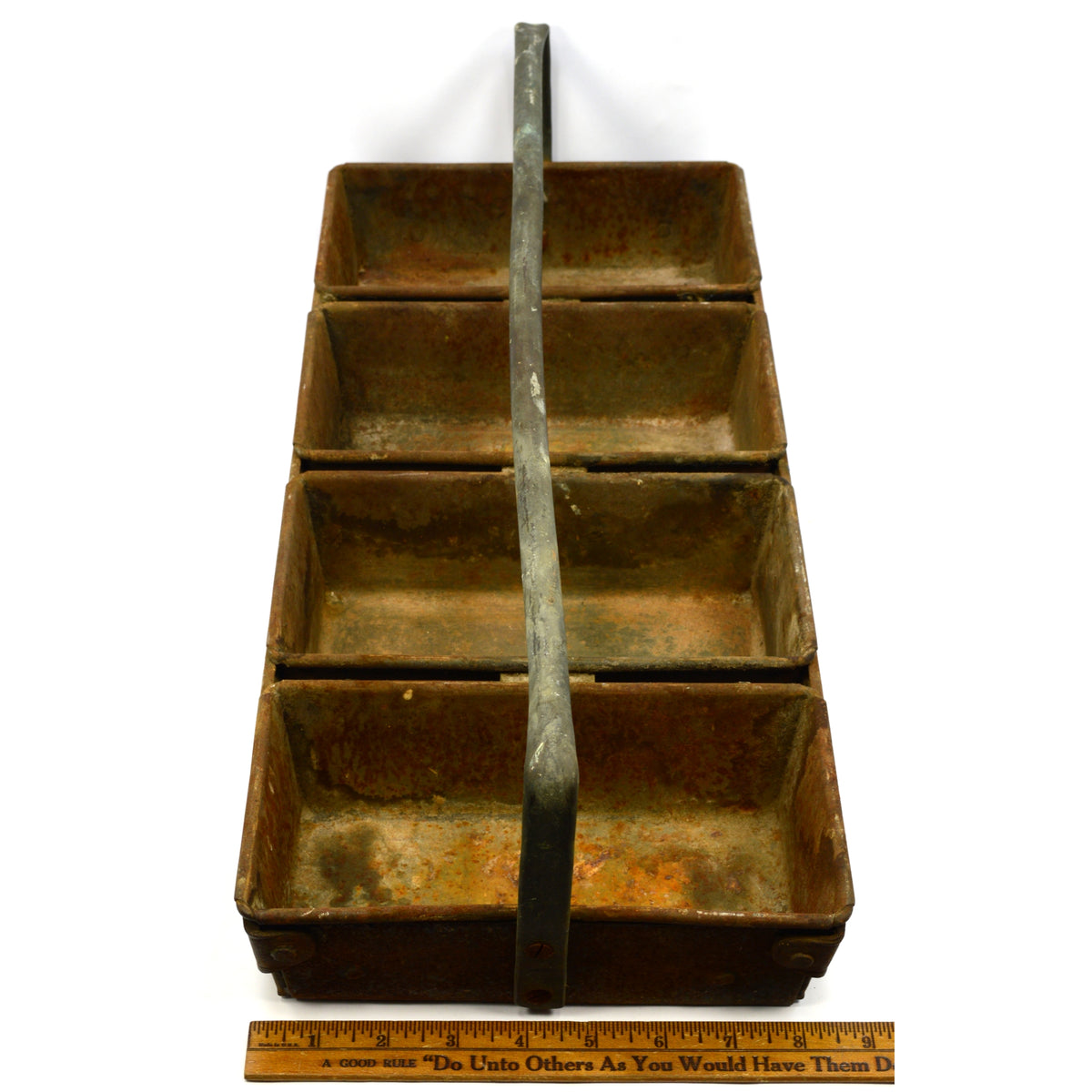 Vintage HEAVY-DUTY METAL PARTS BIN CADDY 4-Bins INDUSTRIAL STRONG Insa ...