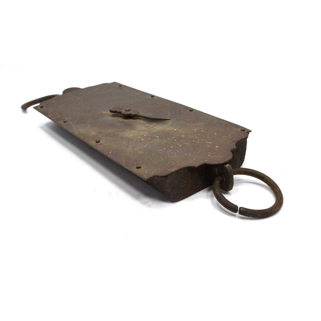 Antique HANGING SCALE Brass & Iron "CIRCULAR SPRING BALANCE" by MORTON ...