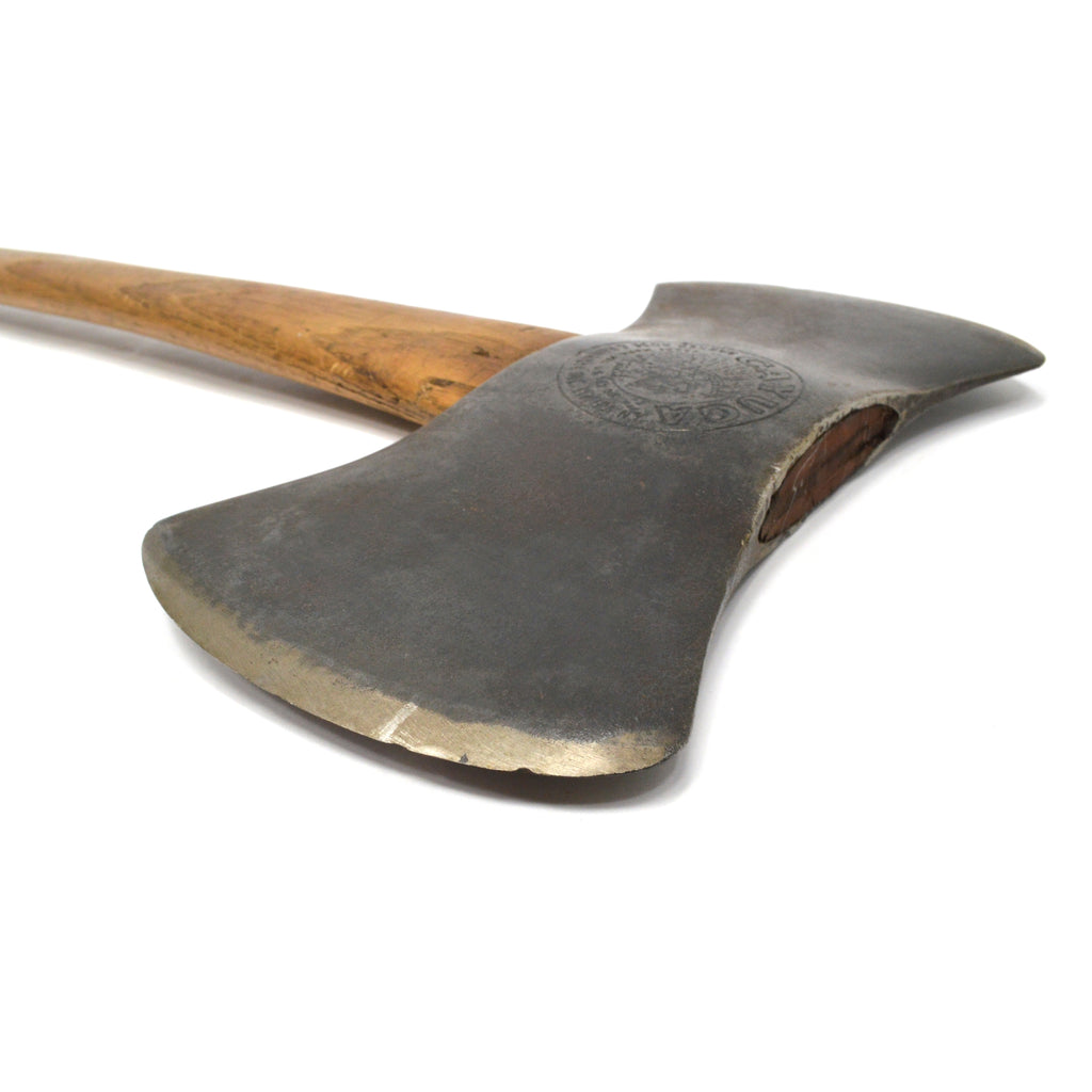 Vintage "CAYUGA" DOUBLE BIT AXE by BARKER ROSE & KIMBALL Peeling EMBOS ...