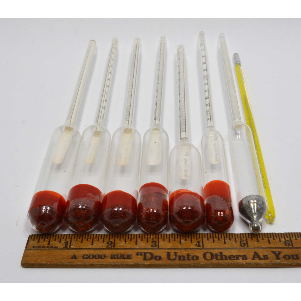 Vintage "SPECIFIC GRAVITY" & TEMP. THERMOMETER Lot/Set MOST BY PRINCO ...