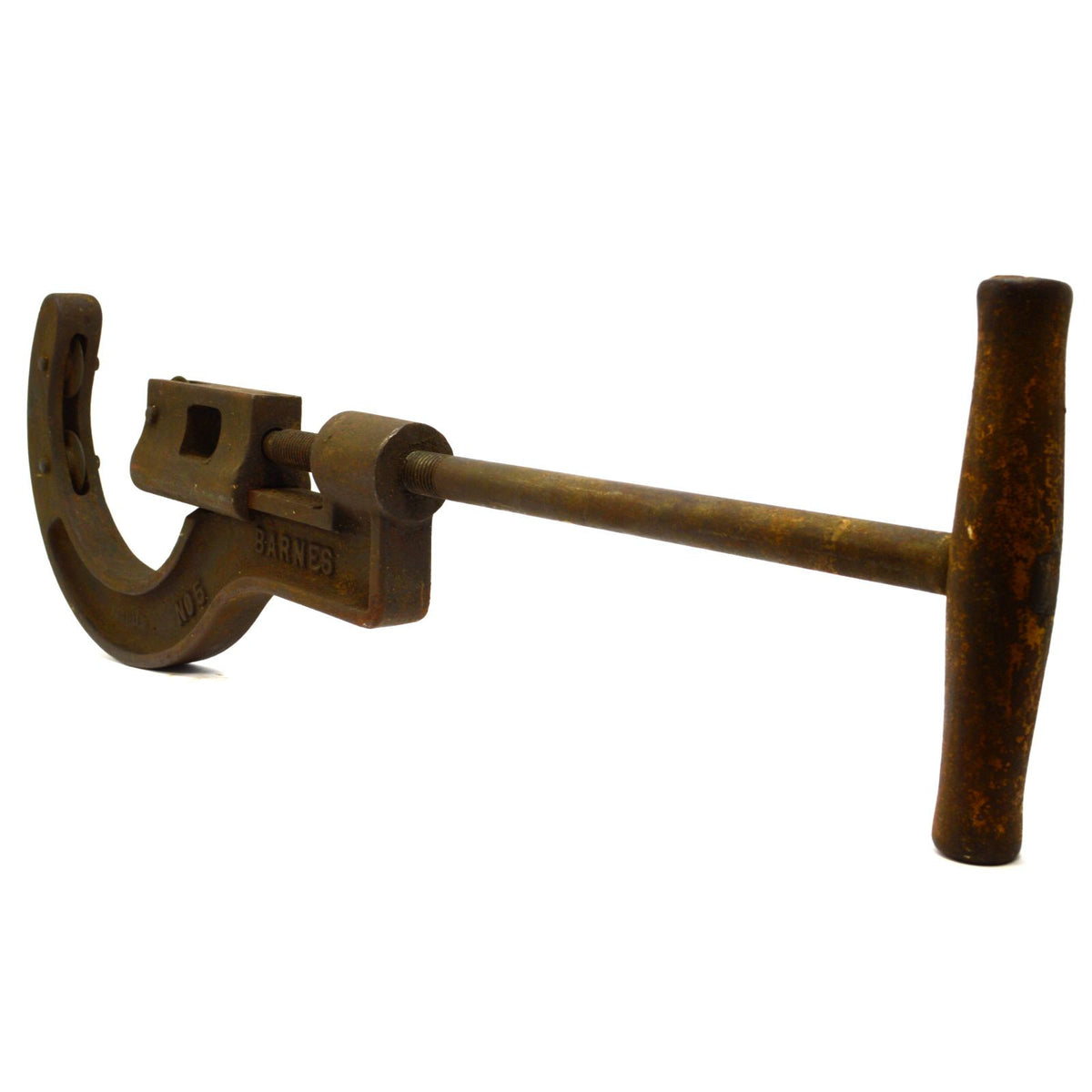 Vintage BARNES No. 5 PIPE / TUBE CUTTER Heavy Duty 34" w/ 3.5-7.5 CUTT ...