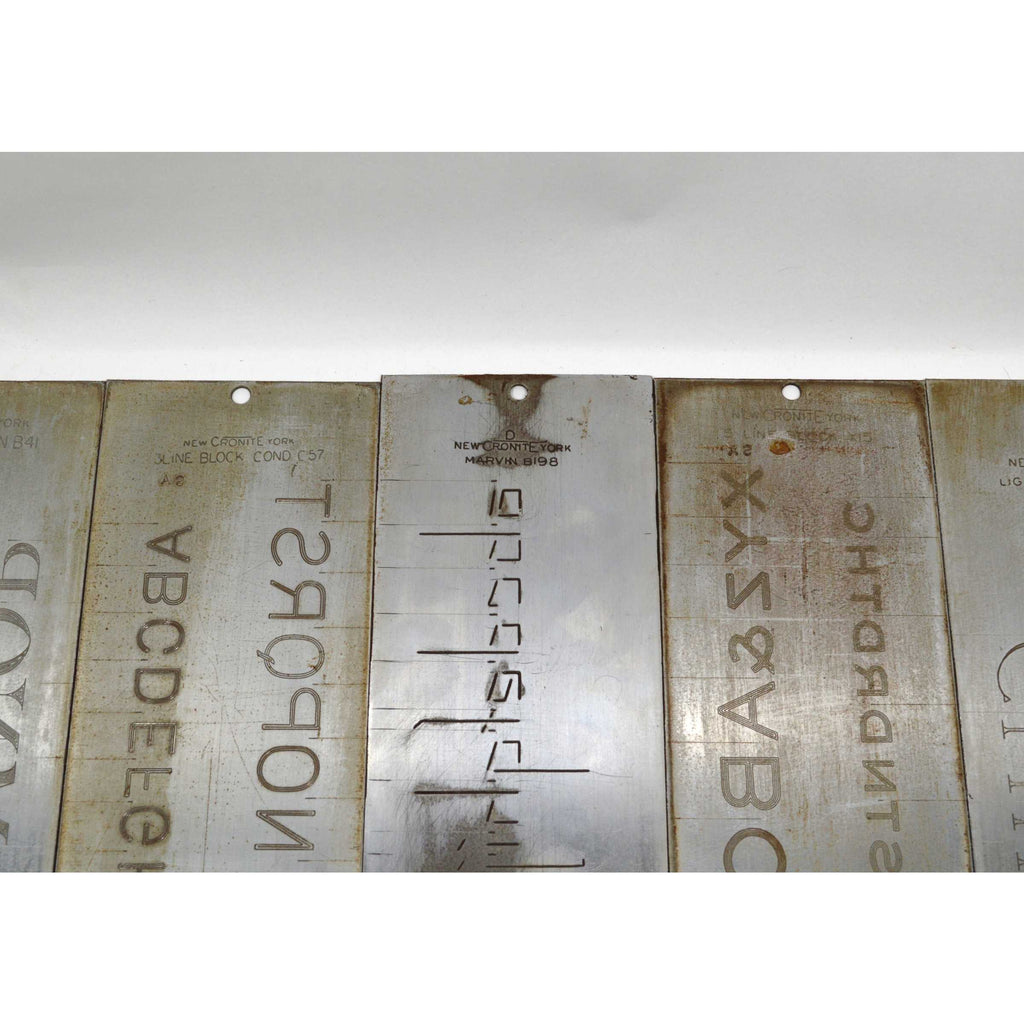 Antique CRONITE ENGRAVING FONT PLATE Lot of 9; ENGRAVER / PANTOGRAPH P ...