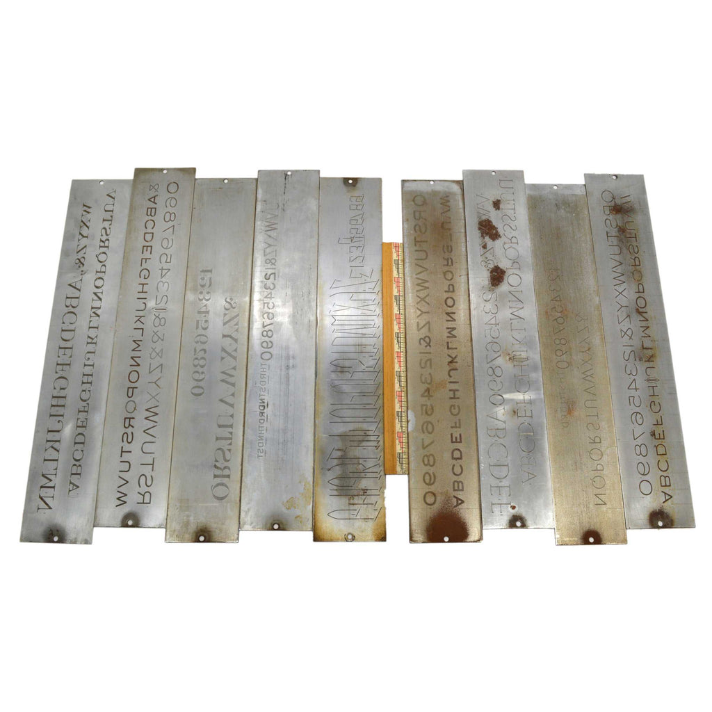 Antique CRONITE ENGRAVING FONT PLATE Lot of 9; ENGRAVER / PANTOGRAPH P ...