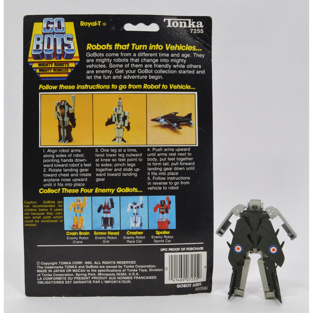Vintage TONKA GOBOTS "ROYAL-T" #19 Friendly Robot BRITISH JET PLANE w ...