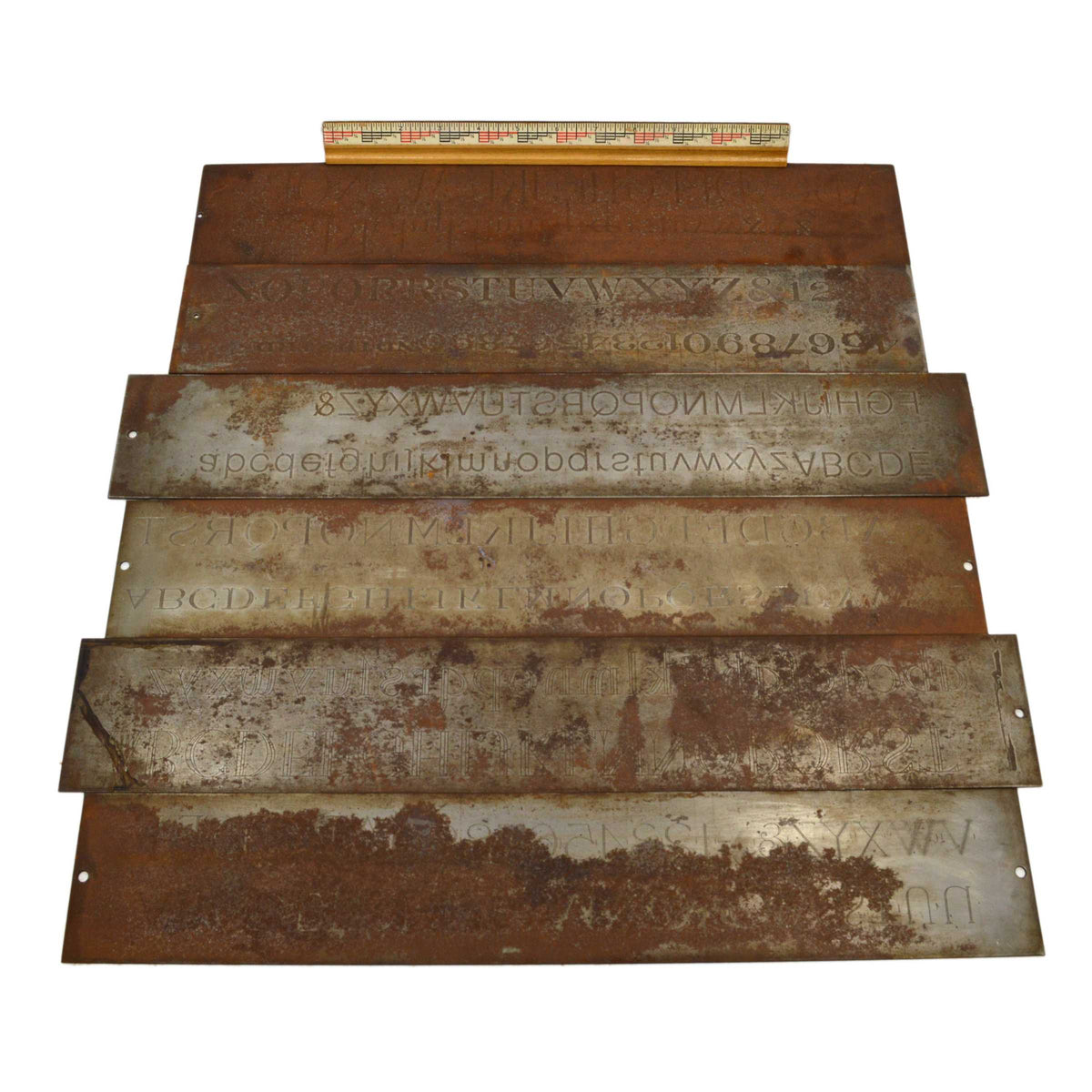 Antique CRONITE ENGRAVING FONT PLATE Lot of 6 ENGRAVER/PANTOGRAPH Plat ...