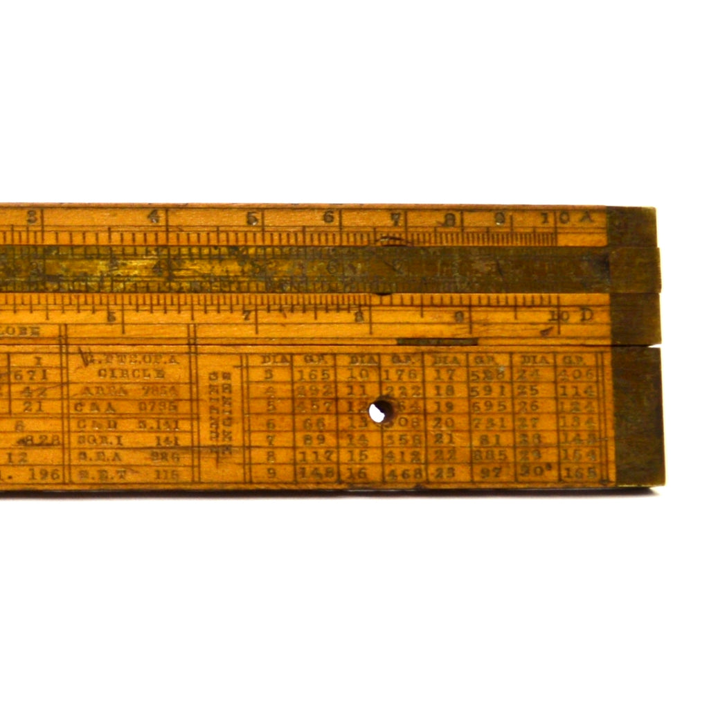 Antique STANLEY 24" FOLDING BOXWOOD RULE No. 6 w/ 12" BRASS SLIDE 19th ...