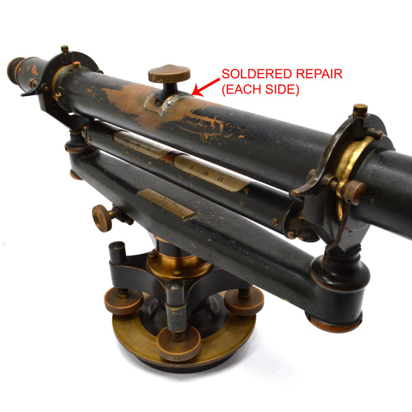 Antique "ENGINEERS' 18 INCH WYE LEVEL" by BUFF & BUFF CO in DOVETAIL B ...