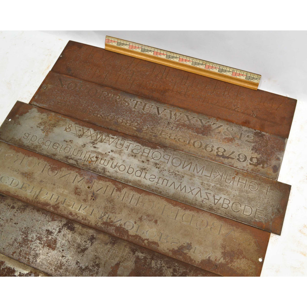 Antique CRONITE ENGRAVING FONT PLATE Lot of 6 ENGRAVER/PANTOGRAPH Plat ...