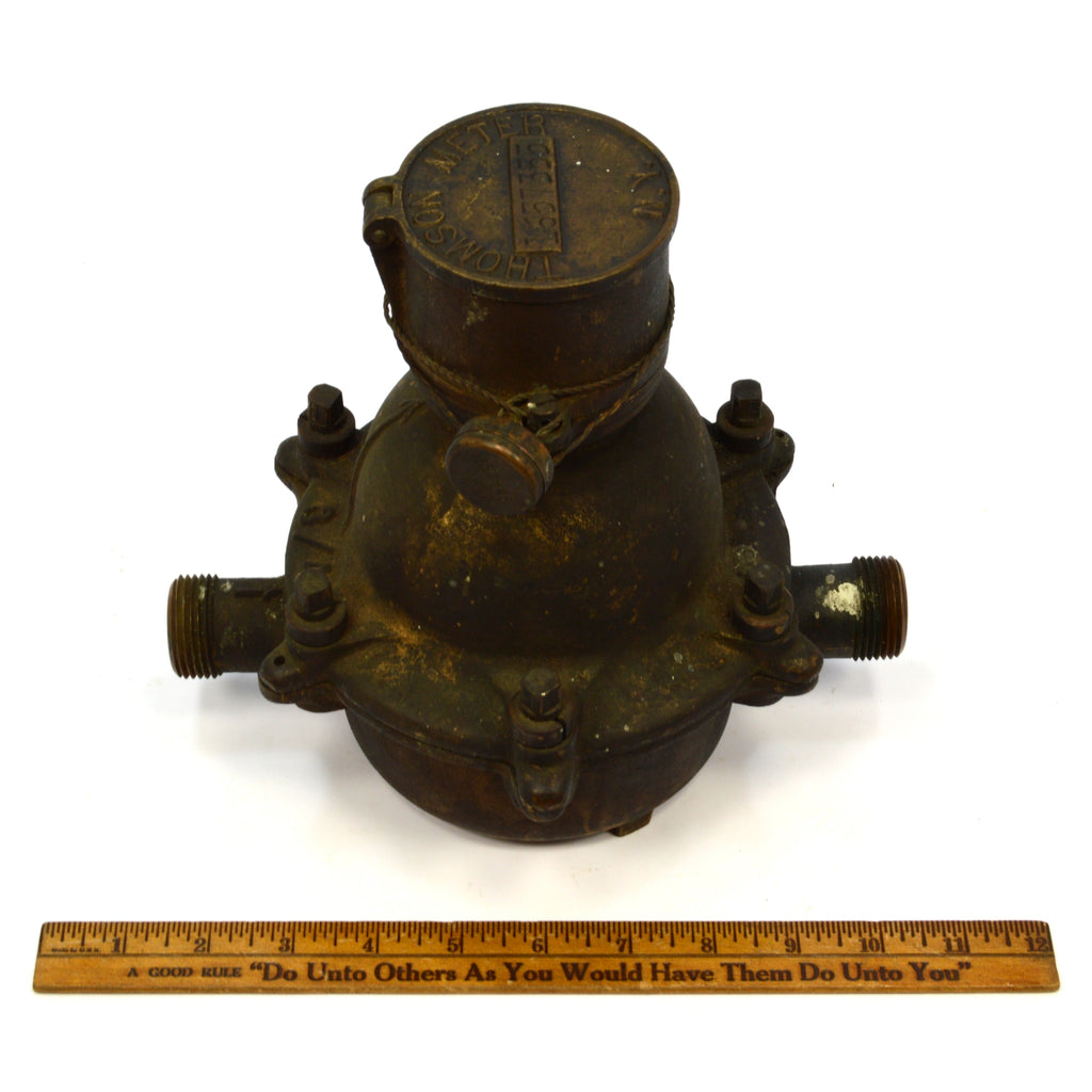 Antique BRASS/BRONZE THOMSON WATER METER #1657355 w/ Porcelain Dial BR ...