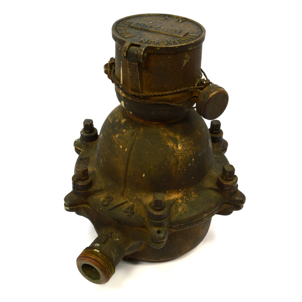 Antique BRASS/BRONZE THOMSON WATER METER #1657355 w/ Porcelain Dial BR ...