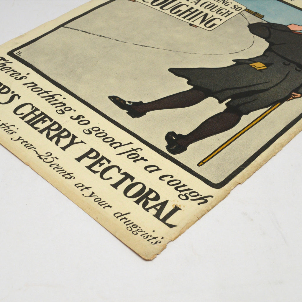 Antique FULL PAGE COLOR PRINT AD 11x16 Advertising "AYER'S CHERRY PECT ...