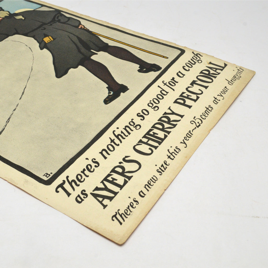 Antique FULL PAGE COLOR PRINT AD 11x16 Advertising "AYER'S CHERRY PECT ...