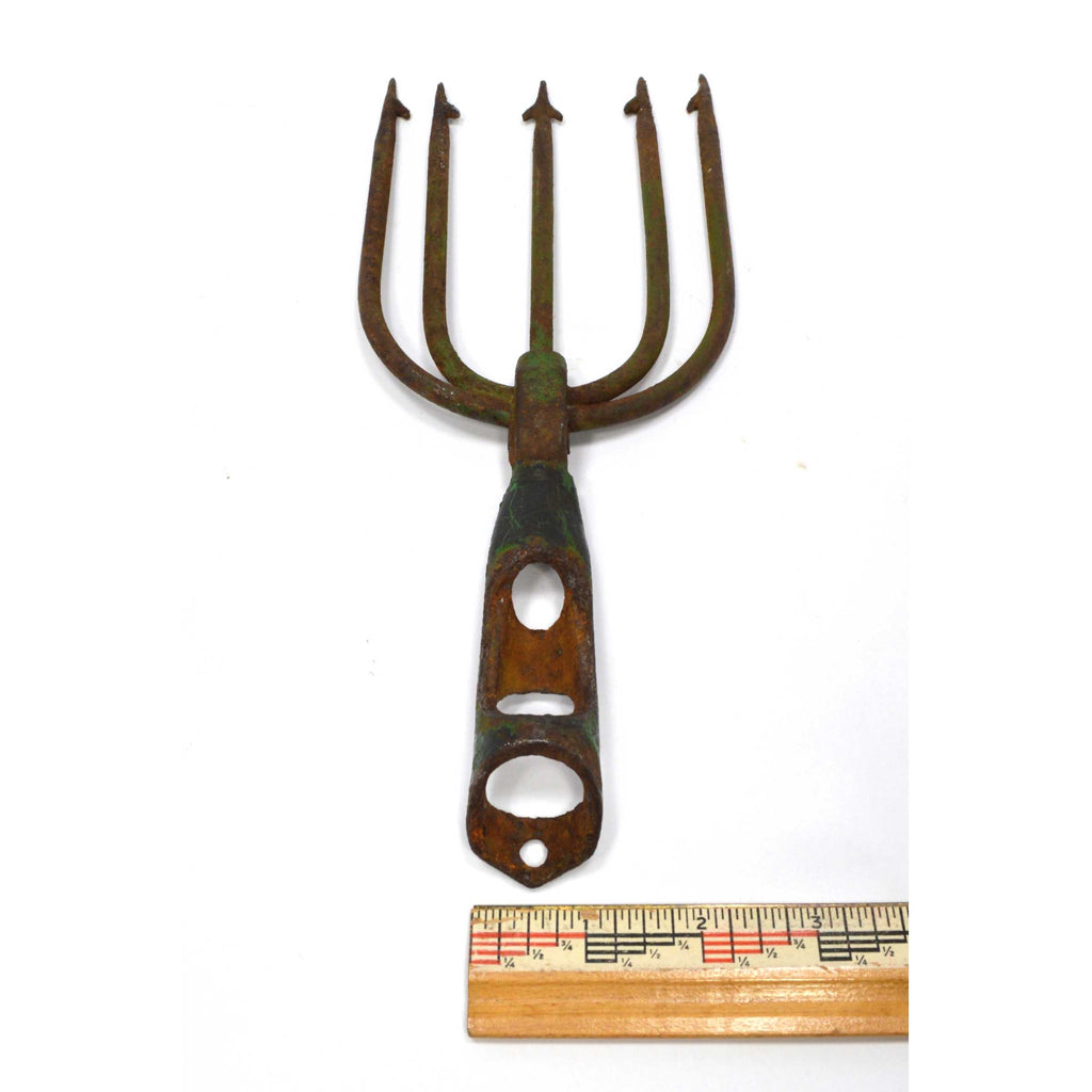 Vintage LARGE FROG SPEAR HEAD (Only) 5-Tine/Prong EEL FISHING FORK Gre ...