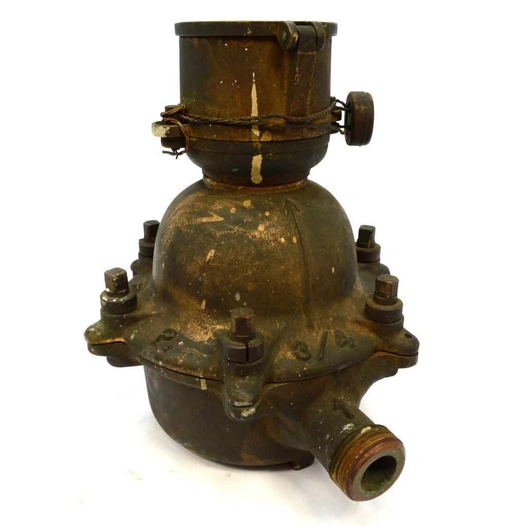 Antique BRASS/BRONZE THOMSON WATER METER #1657355 w/ Porcelain Dial BR ...