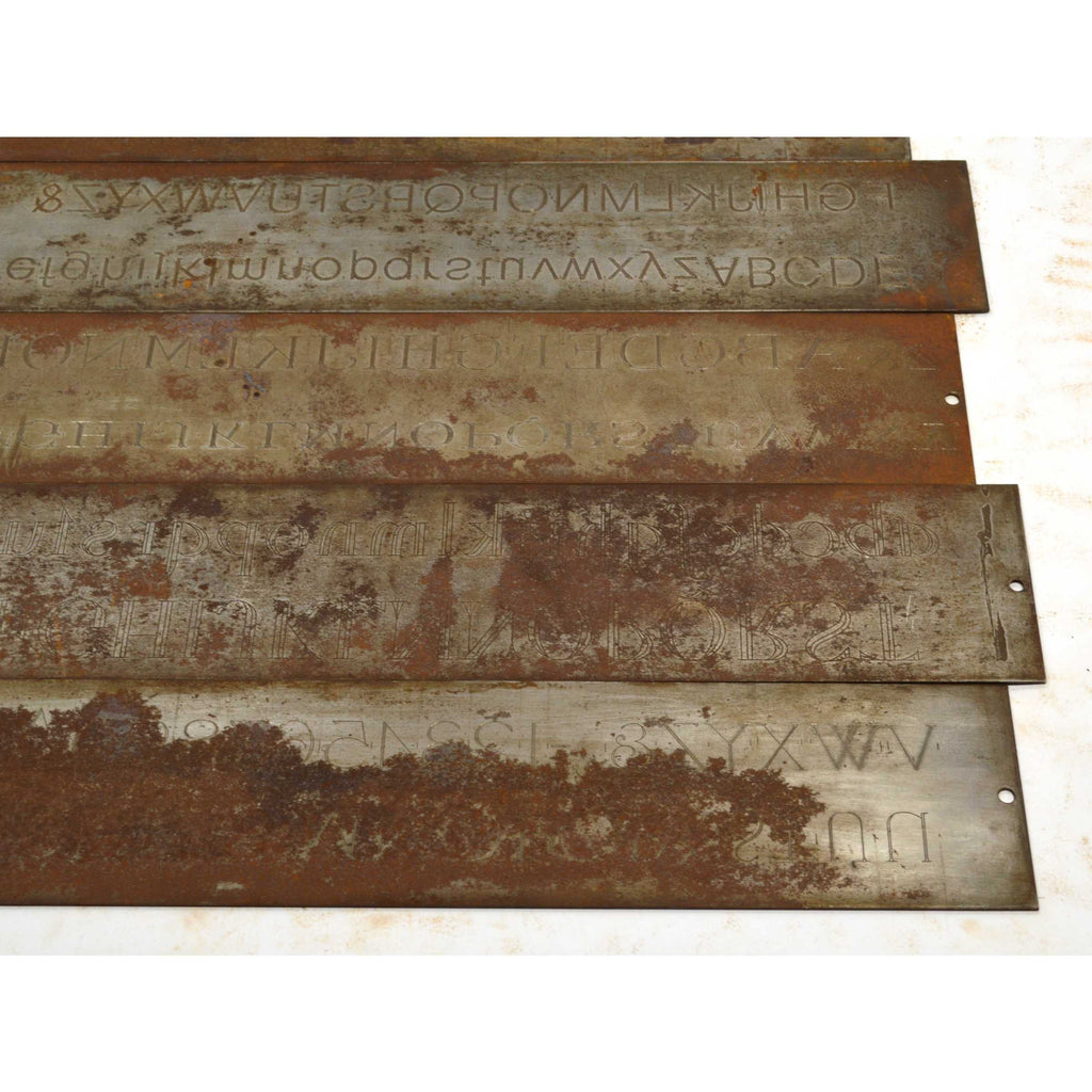 Antique CRONITE ENGRAVING FONT PLATE Lot of 6 ENGRAVER/PANTOGRAPH Plat ...