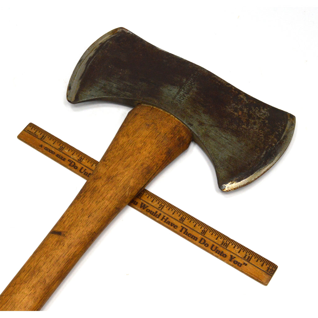 Vintage "CRAFTSMAN" DOUBLE BIT AXE w/ Old Wood Handle! "NARROW MICHIGA ...