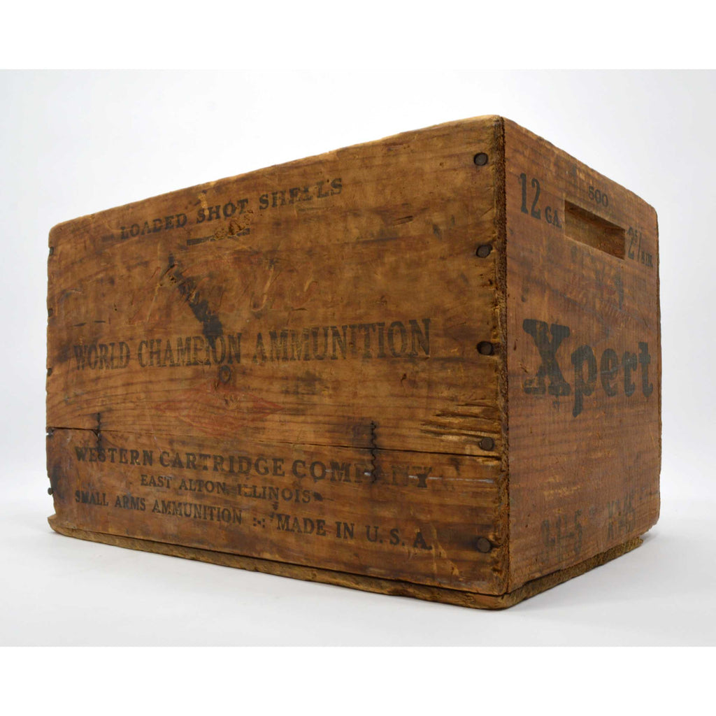 Vintage WESTERN CARTRIDGE CO. "WORLD CHAMPION AMMUNITION" Wood Crate A ...