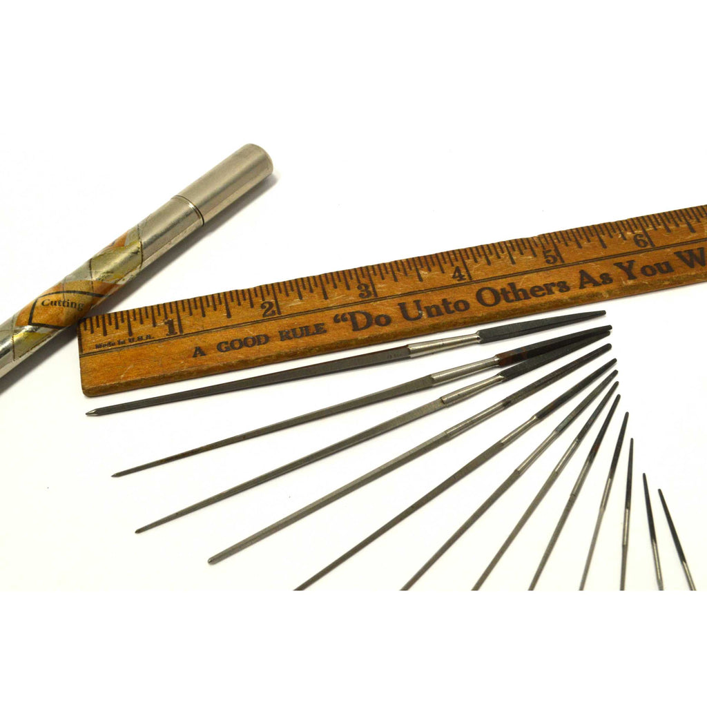 Vintage GERMAN "CUTTING" TOOLS Set of 12 in Case NEEDLE FILES-KNIVES ...
