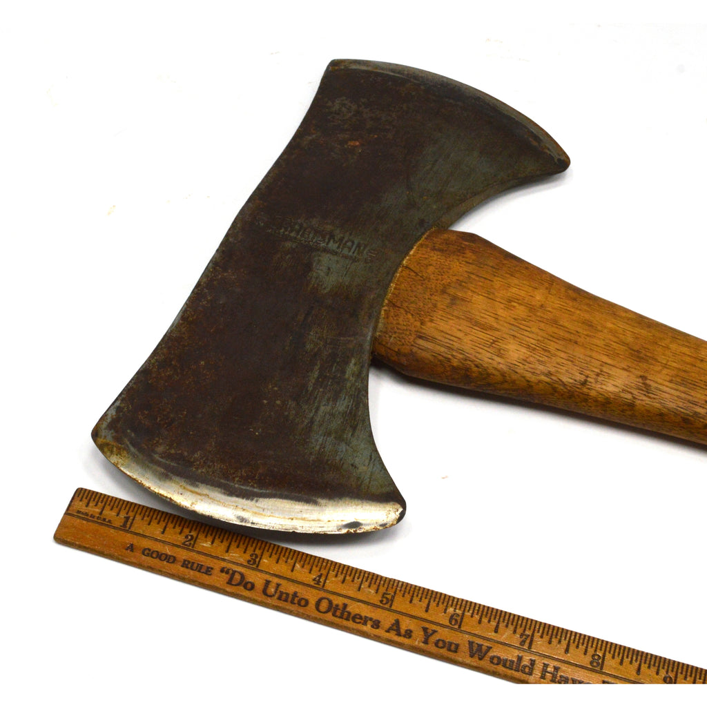 Vintage "CRAFTSMAN" DOUBLE BIT AXE w/ Old Wood Handle! "NARROW MICHIGA ...