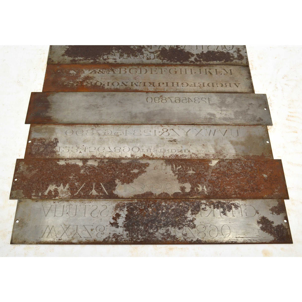 Antique CRONITE ENGRAVING FONT PLATE Lot of 6 ENGRAVER/PANTOGRAPH Plat ...