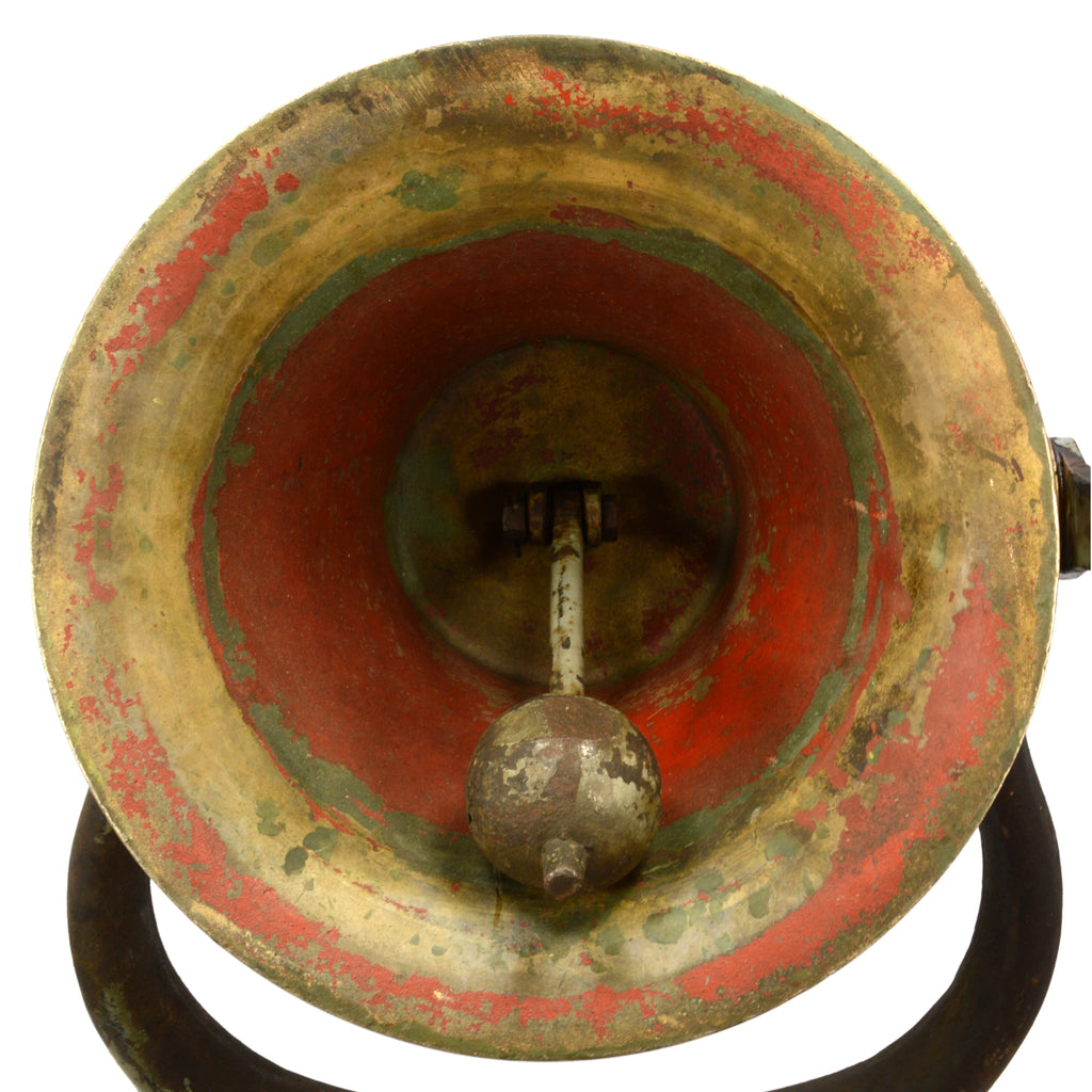 Antique BRASS/BRONZE LOCOMOTIVE BELL w/ CRADLE YOKE CLAPPER & FINIAL R ...