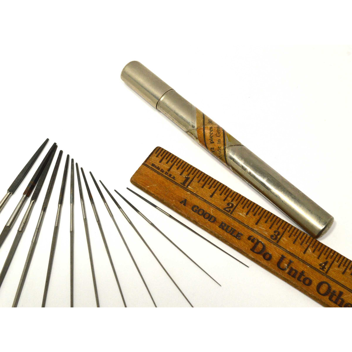 Vintage GERMAN "CUTTING" TOOLS Set of 12 in Case NEEDLE FILES-KNIVES ...