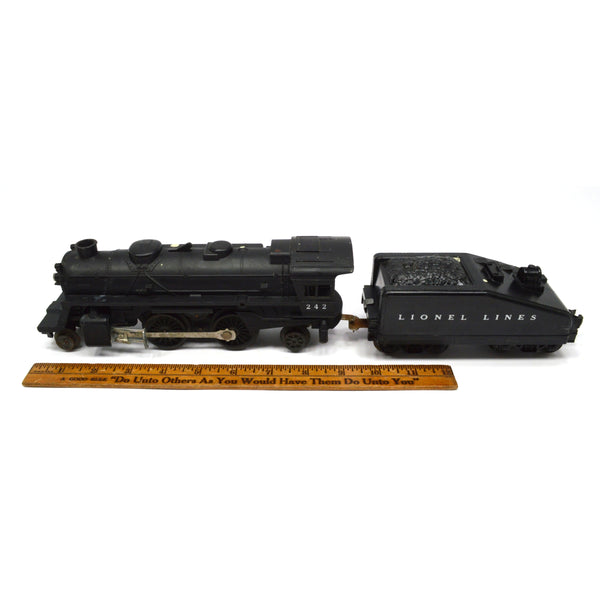 Vintage POSTWAR LIONEL "2-4-2 COLUMBIA" LOCOMOTIVE #242 & 1625T TENDER ...