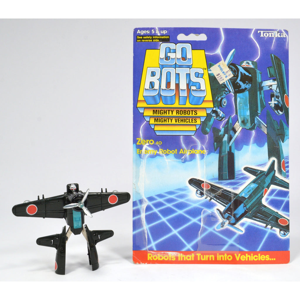 Vintage TONKA GOBOTS "ZERO" #40 Enemy Robot PROPELLER AIRPLANE w/ CARD ...