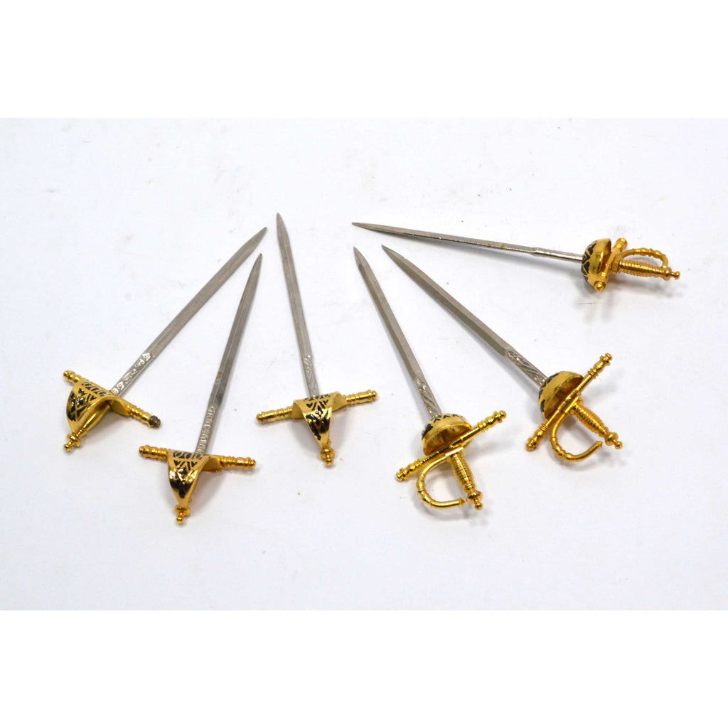 Vintage MINIATURE "TOLEDO" SWORD Lot of 6 Mini COCKTAIL TOOTHPICK SWOR ...