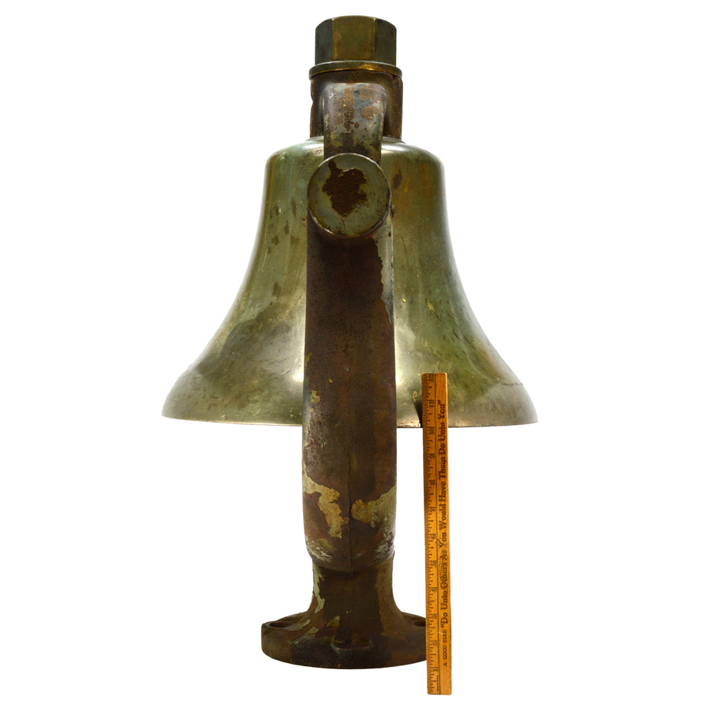 Antique BRASS/BRONZE LOCOMOTIVE BELL w/ CRADLE YOKE CLAPPER & FINIAL R ...