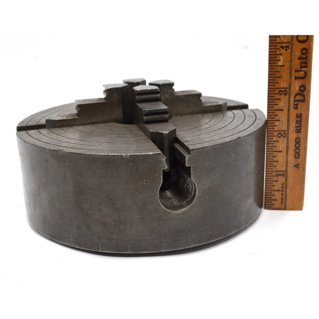 Vintage "UNION MFG. CO. U-370" REVERSIBLE LATHE CHUCK 6", 4-Jaw 1-1/2 ...