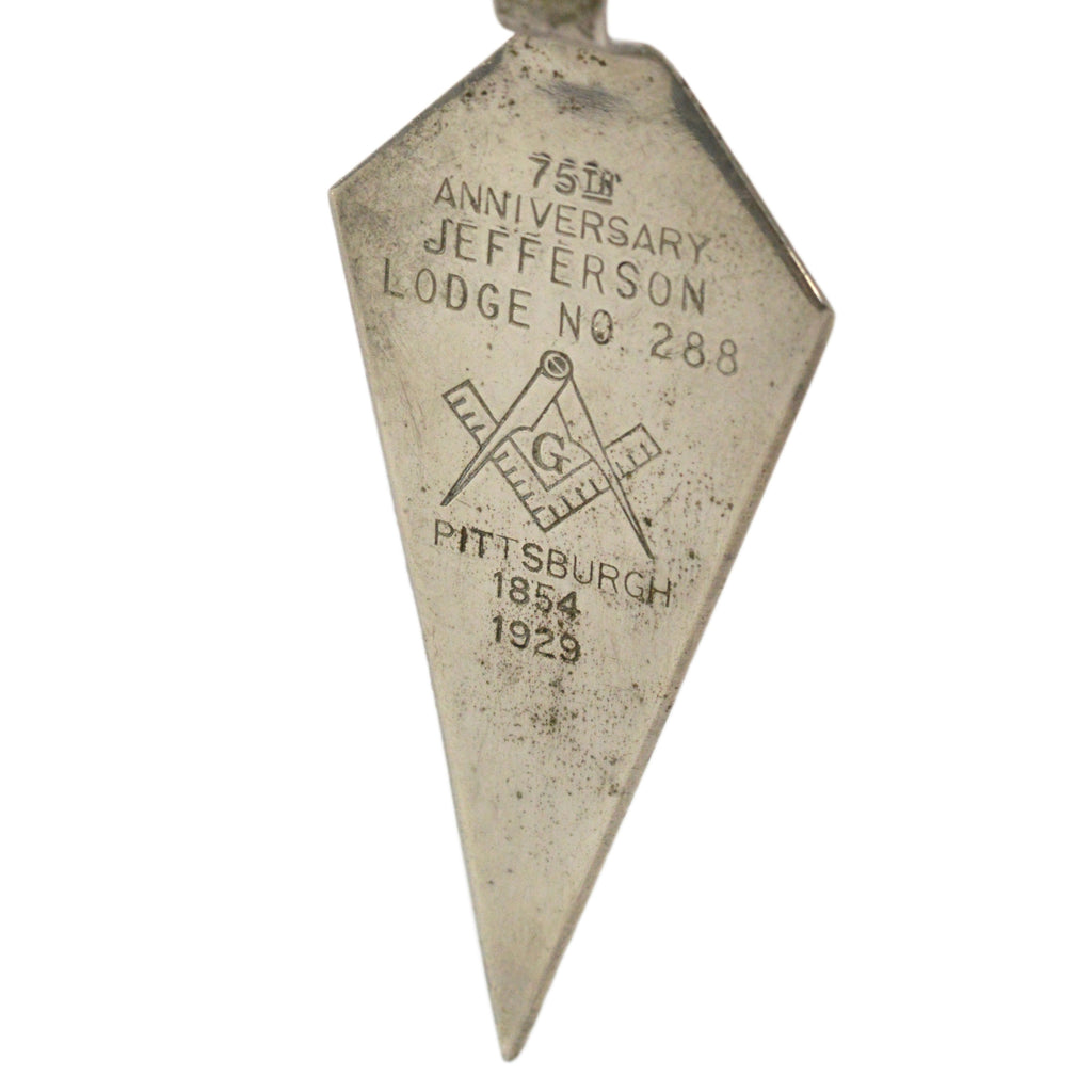 Vintage MASONIC 4" MINI TROWEL Freemasons JEFFERSON LODGE, PITTSBURGH ...