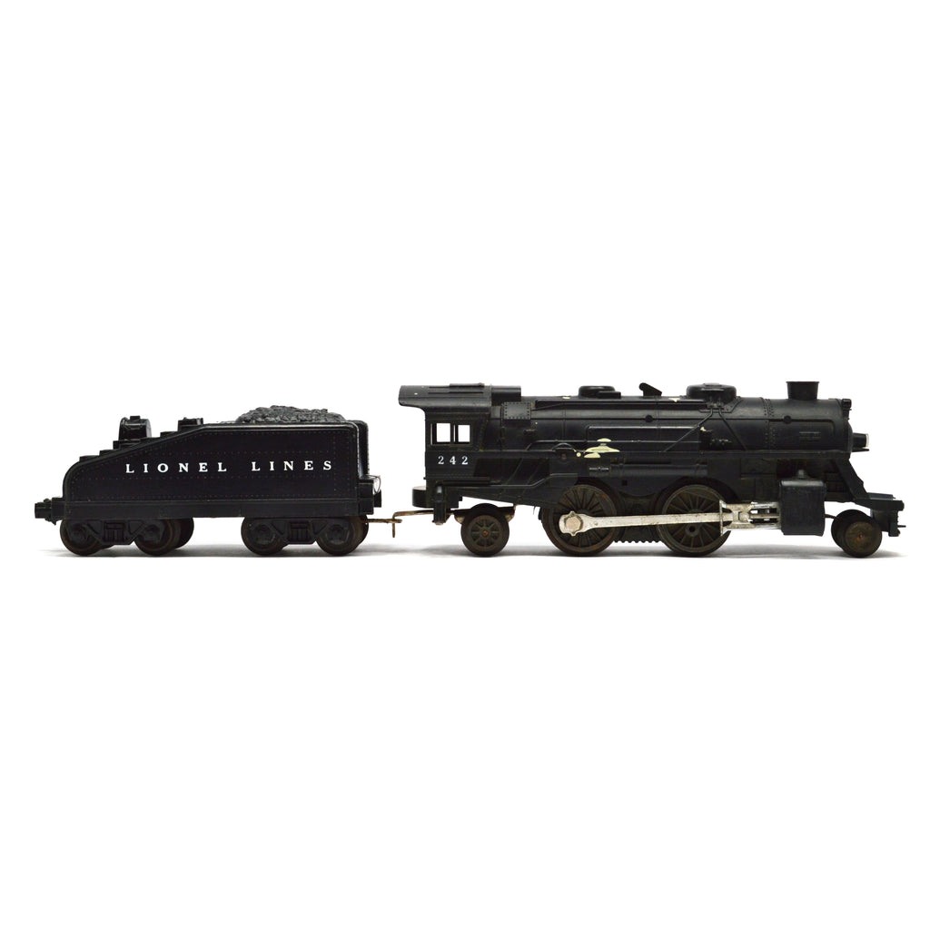 Vintage POSTWAR LIONEL "2-4-2 COLUMBIA" LOCOMOTIVE #242 & 1625T TENDER ...
