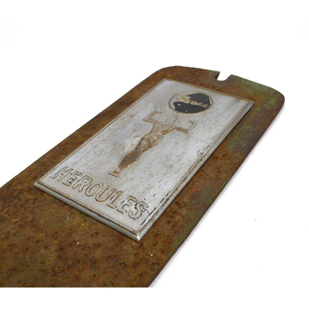 Vintage "SEARS HERCULES" FURNACE BADGE Aluminum on Steel EMBLEM Sign L ...