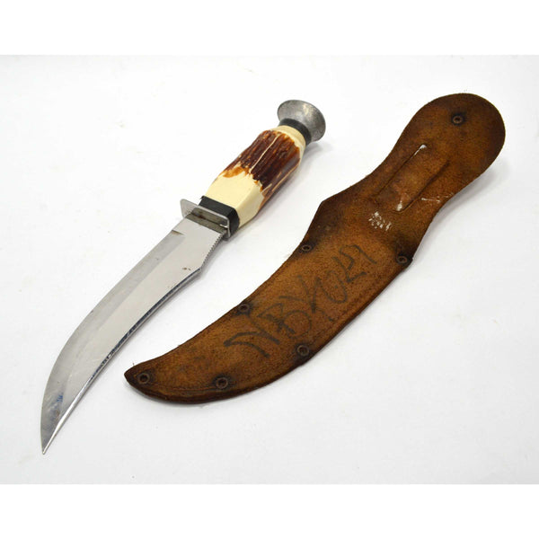 Vintage TRAMONTINA Brasil "INOX-STAINLESS" HUNTING KNIFE 5" Fixed Blad ...