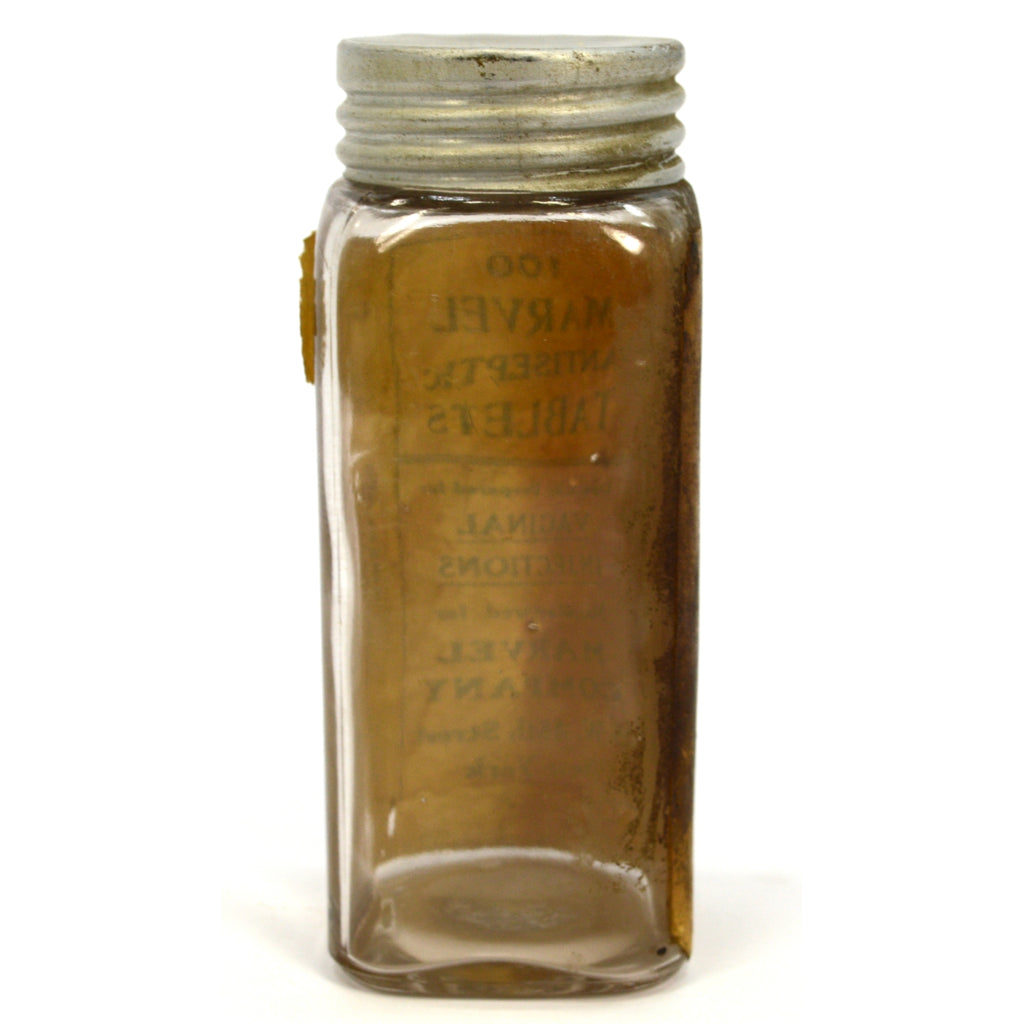Vintage MARVEL CO. QUACK MEDICINE BOTTLE Paper Label "VAGINAL INJECTIO – Get A Grip & More