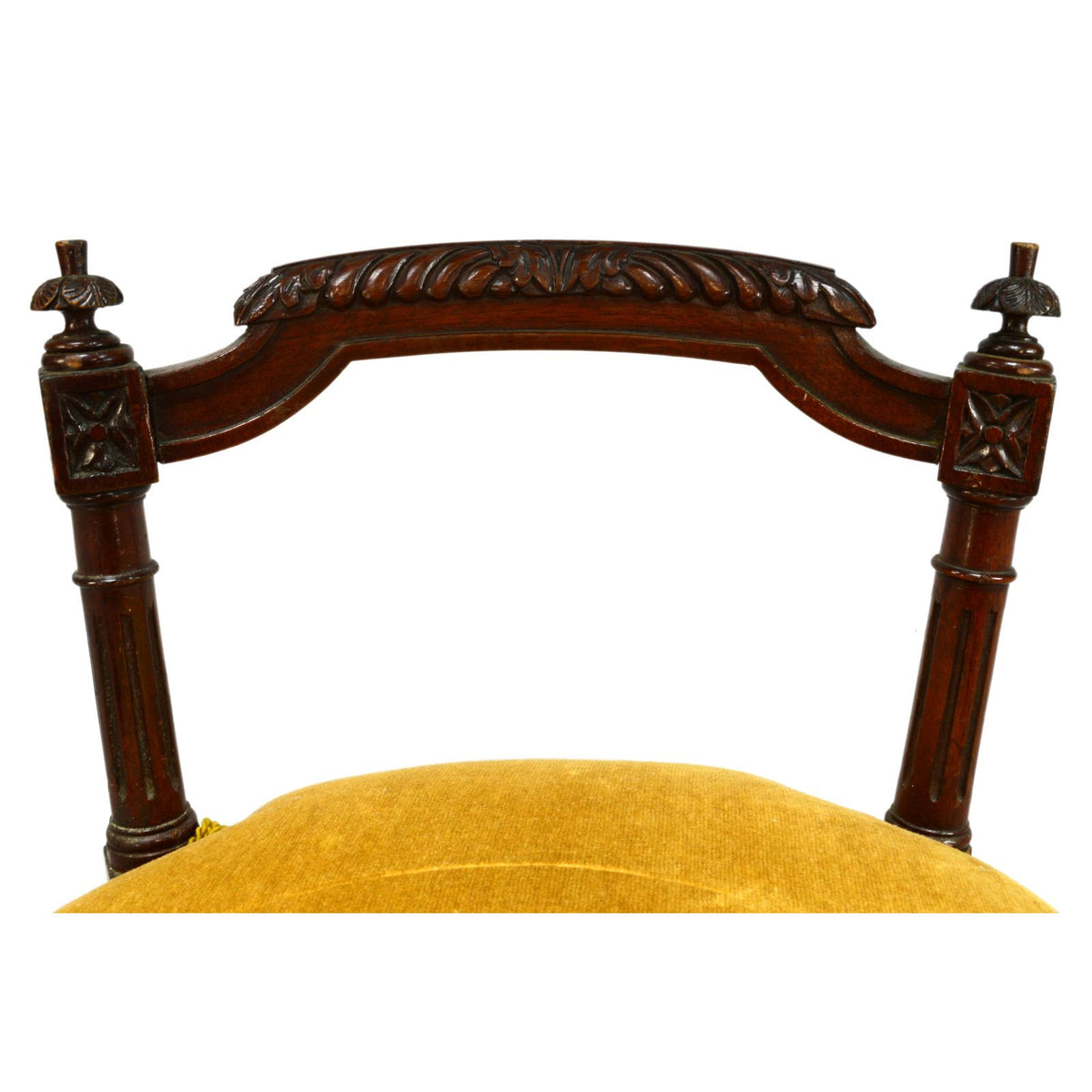 Antique VICTORIAN VANITY CHAIR Low-Back PIANO STOOL Ornate CARVED HARD ...